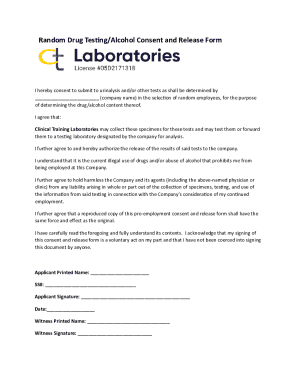 Fillable Online Drug Screen Authorization Form - Clinical Training ...