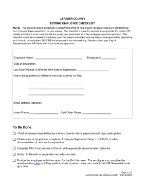 Fillable Online Employee separation checklist: What you need to know ...