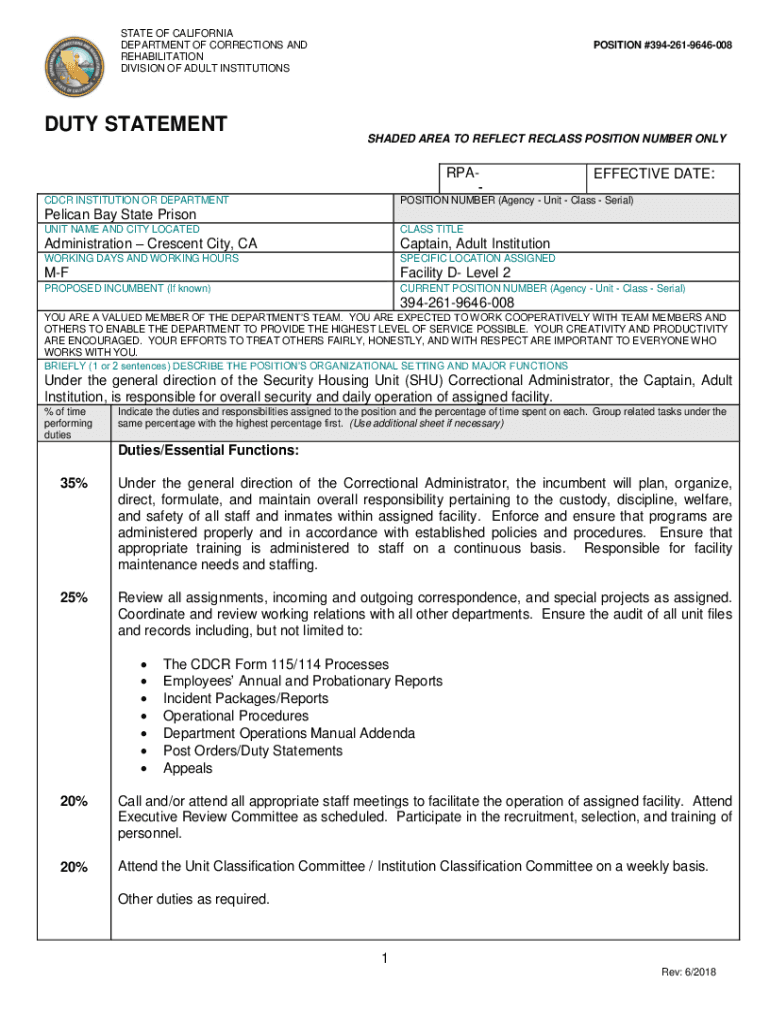 Fillable Online personnel procedures - position numbers - 8533 - DGS - CA.gov Fax Email Print ...
