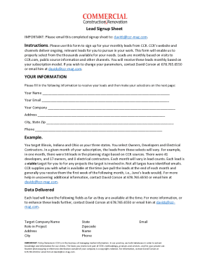 Fillable Online Lead Generation Form Template Fax Email Print - pdfFiller