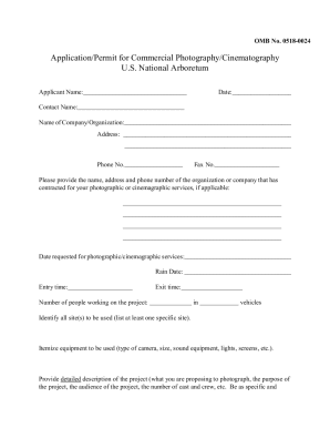 Fillable Online Permit - U.S. National Arboretum - USDA Fax Email Print ...
