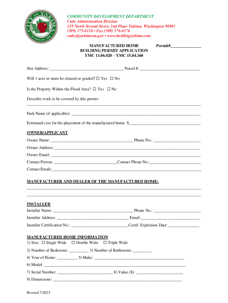 Fillable Online Manufactured Home Application and Information Fax Email Print - pdfFiller