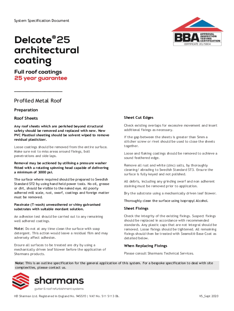 Fillable Online Waterproofing of Metal Profiled Sheet Roofing and Cladding Fax Email Print ...