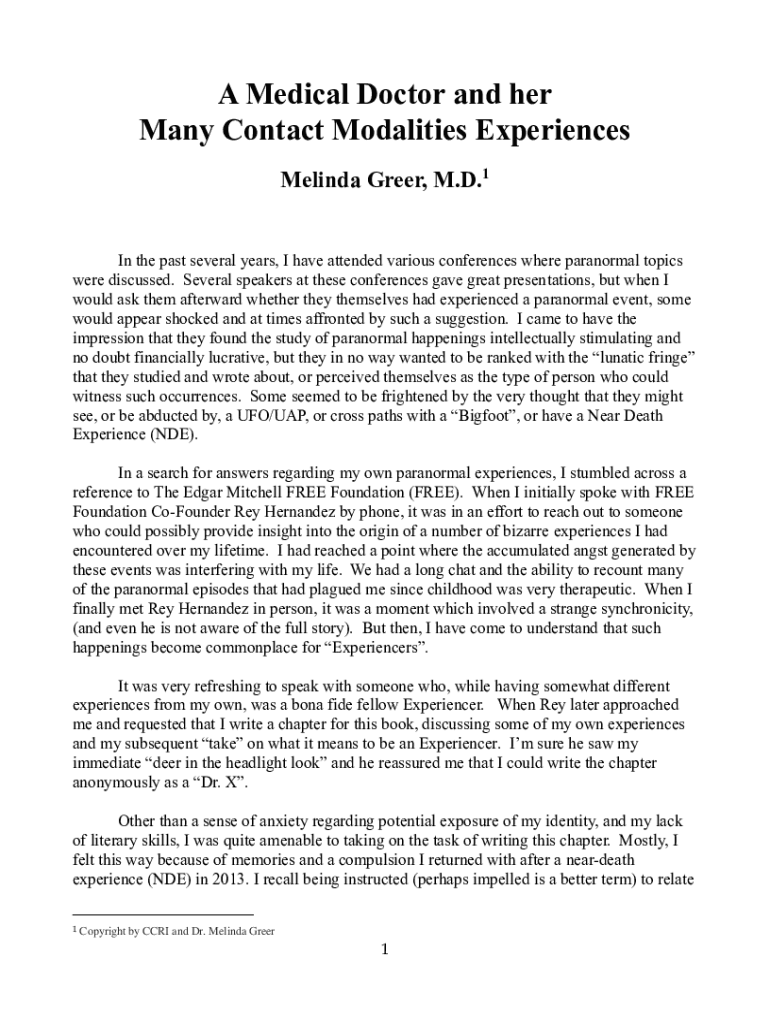 Fillable Online A Medical Doctor and her Many Contact Modalities Experiences Fax Email Print ...