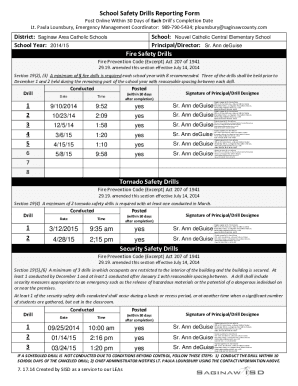 Fillable Online School Safety Drills Reporting Form Fax Email Print - pdfFiller