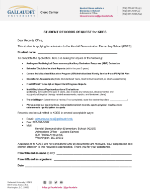 Fillable Online STUDENT RECORDS REQUEST for KDES Fax Email Print ...