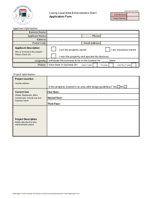 Fillable Online Loving Local Area Enhancement Grant Application Form ...