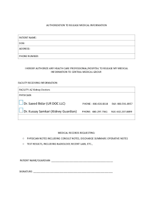 Fillable Online RECORD RELEASE or REQUEST/ AUTHORIZATION TO ... Fax Email Print - pdfFiller