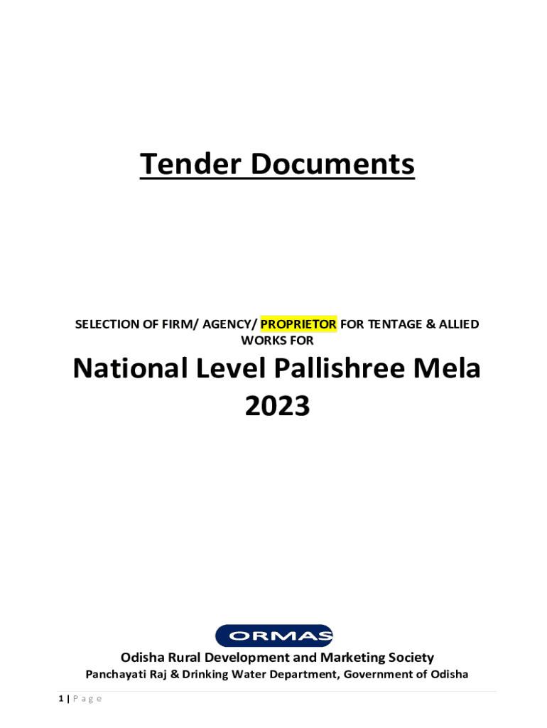 Fillable Online Tender Call Notice for Tentage & Allied works for the ... Fax Email Print ...