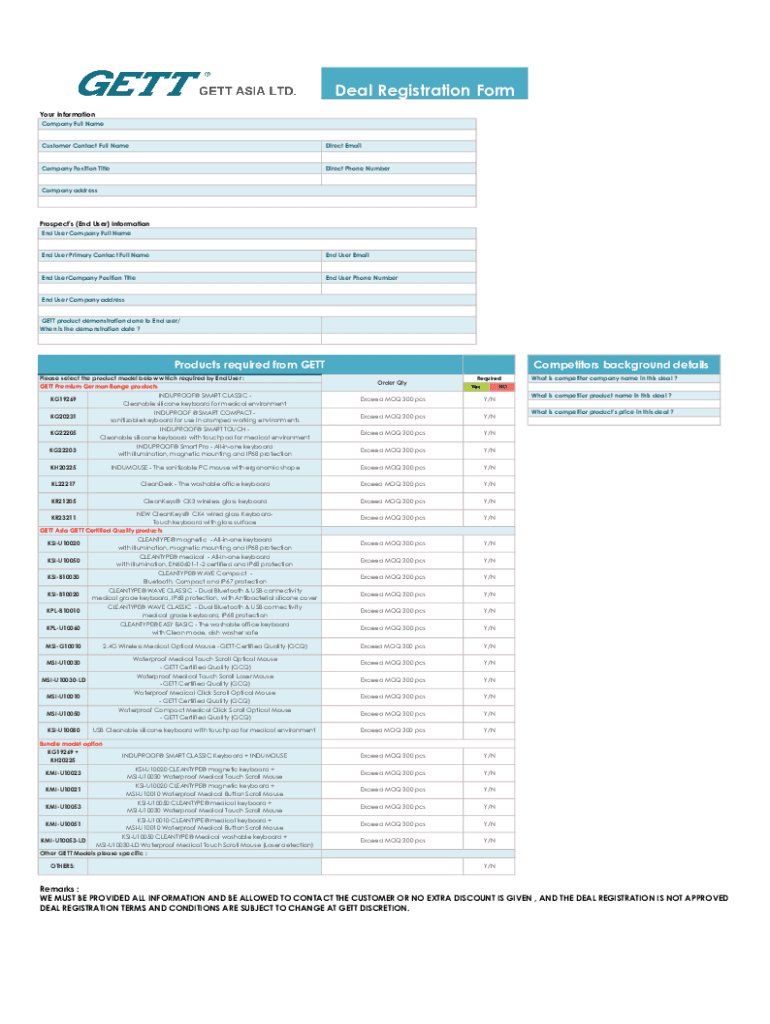 Fillable Online Deal registeration FORM.xlsx Fax Email Print - pdfFiller