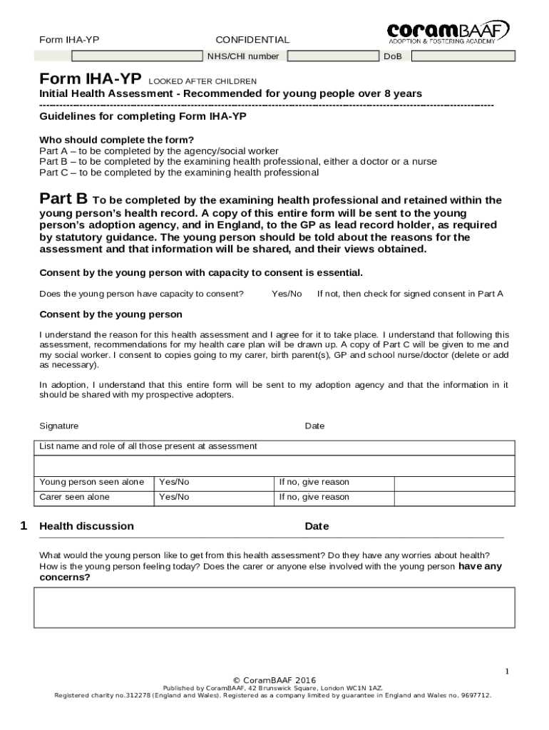RHA-YP LOOKED AFTER CHILDREN Doc Template | pdfFiller