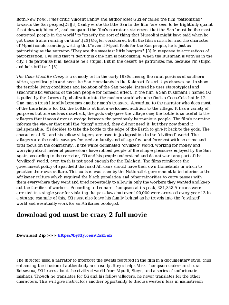 Fillable Online Download God Must Be Crazy 2 Full Movie Fax Email Print ...