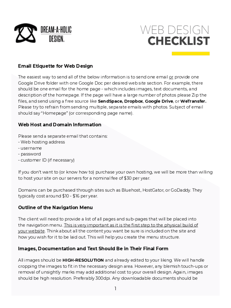 Fillable Online Web design checklist: 15 steps to creating an amazing ...
