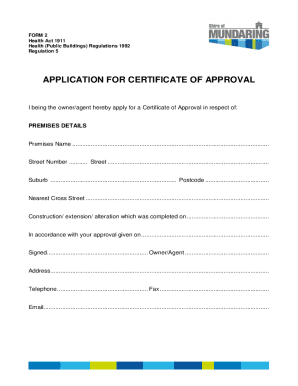 Fillable Online Public Building Application for Certificate of Approval ...