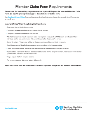 Fillable Online BCBS Member Claim Form Medical Fax Email Print - pdfFiller