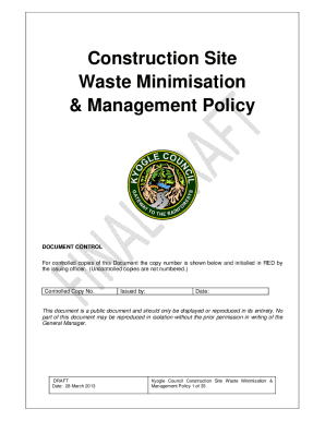 Fillable Online Draft Construction Site Waste Minimisation Management ...