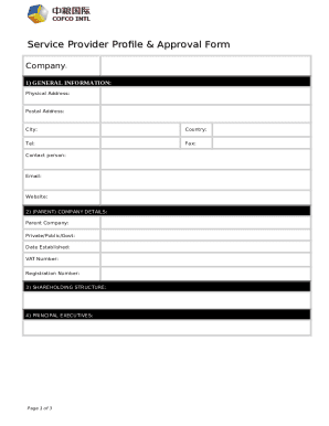 Service Provider Approval Doc Template | pdfFiller