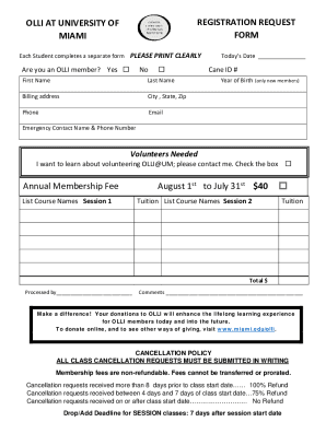 Fillable Online OLLI - Registration Request Form Fax Email Print ...
