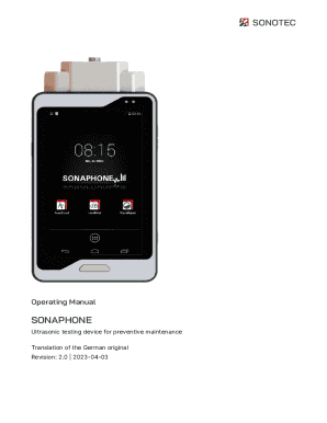 Fillable Online Operating Manual - SONAPHONE. Ultrasonic testing device ...