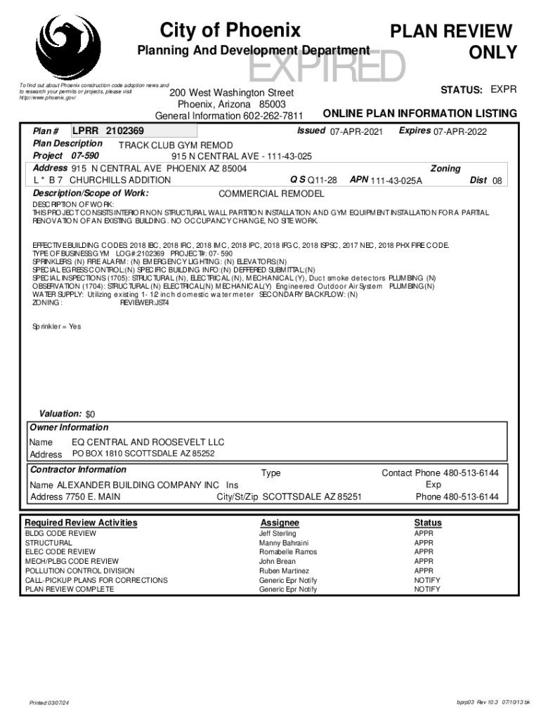 Fillable Online apps-secure phoenix Planning and Development Plan ...
