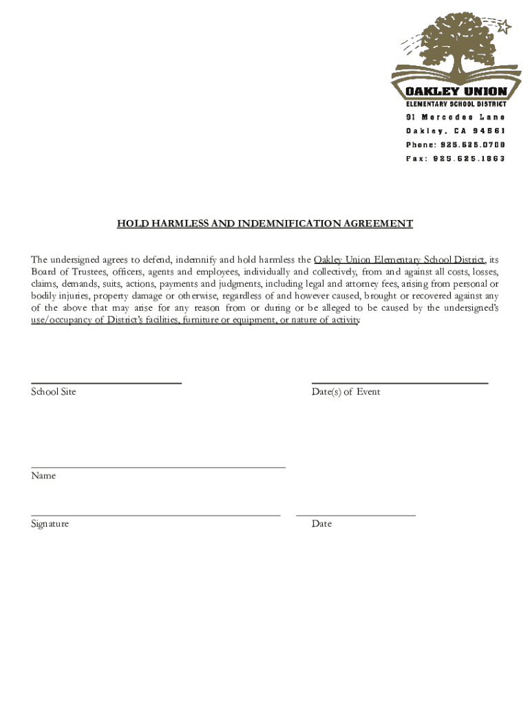 Fillable Online Hold Harmless Agreement - Independent Contractor.doc Fax Email Print - pdfFiller