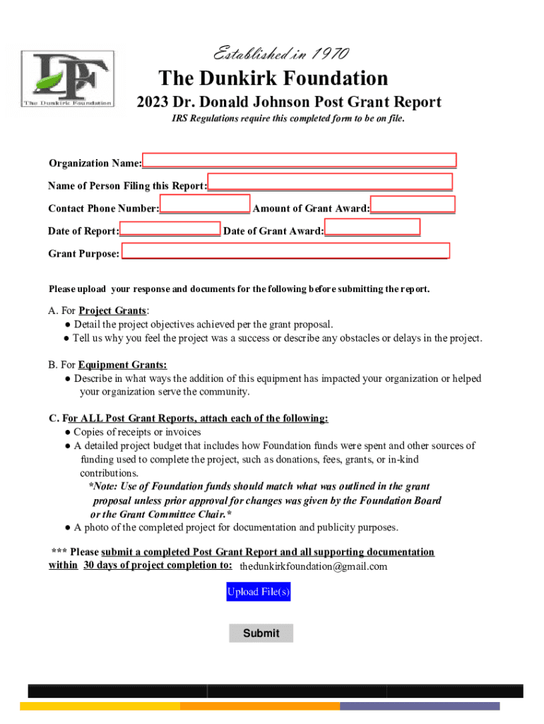 Fillable Online The Dunkirk Foundation Fax Email Print - pdfFiller