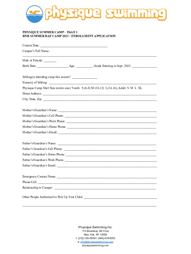 Fillable Online RNH Camp Q&A - Riverdale Neighborhood House Fax Email ...