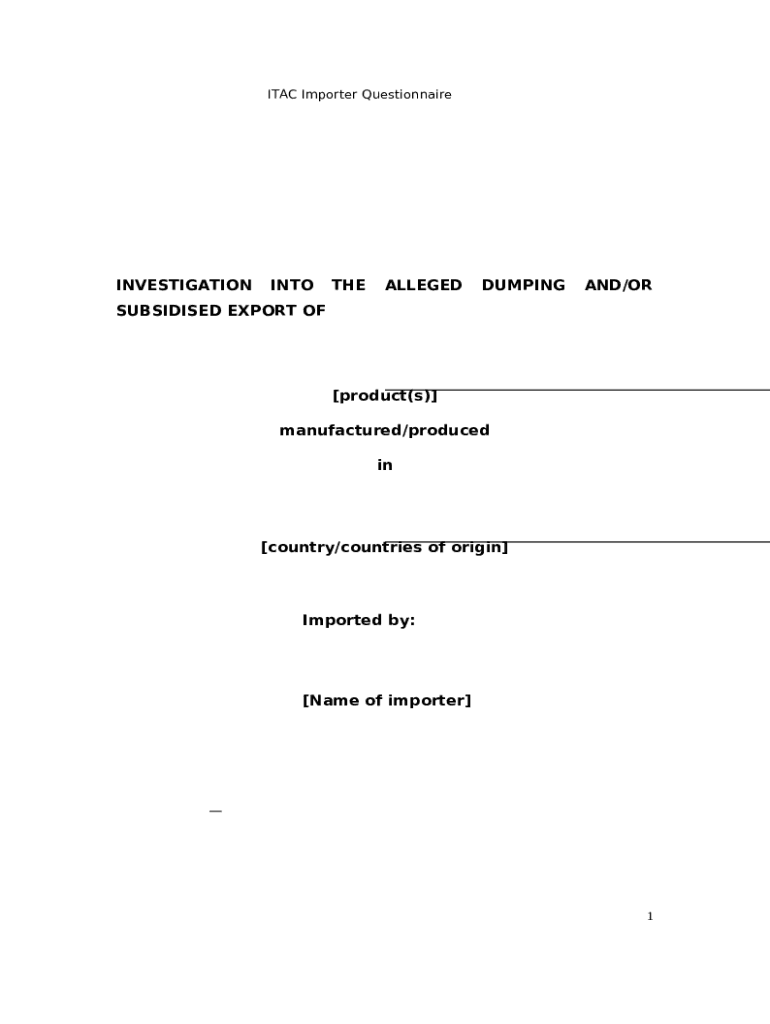 Canadian Anti-Dumping and Countervailing Duty Measures Doc Template ...