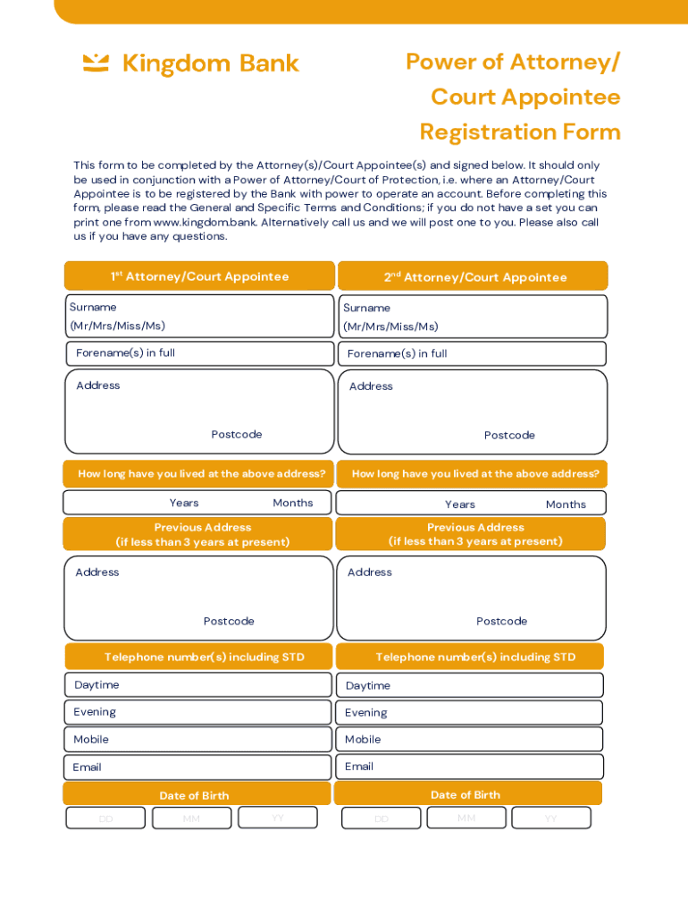 Fillable Online power of attorney/court appointee - registration form ...