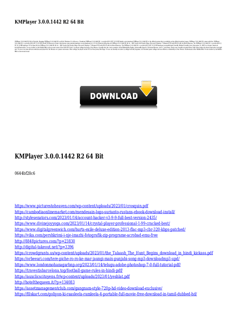 Fillable Online KMPlayer 64XNo.1 Media Player for PC - Free download Fax Email Print - pdfFiller