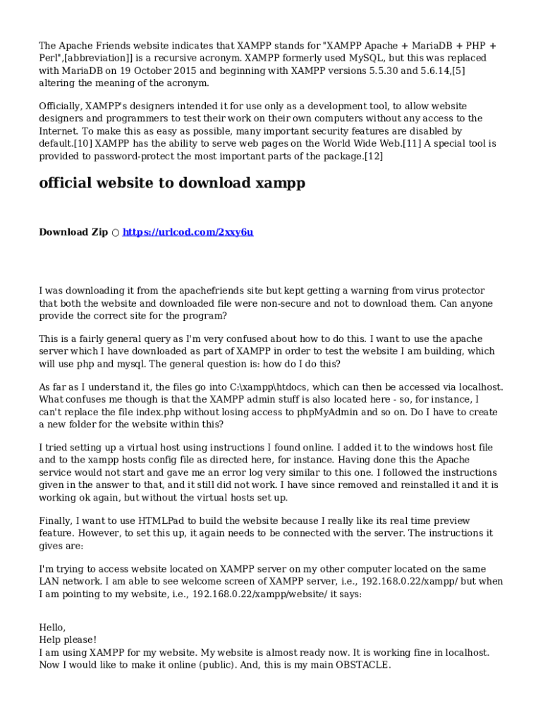 Fillable Online The Apache Friends website indicates that XAMPP stands ... Fillable Online The Apache Friends website indicates that XAMPP stands ...