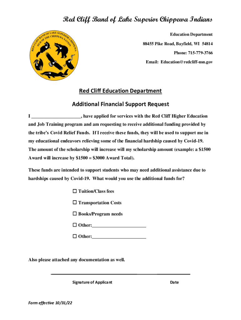Fillable Online Red Cliff Band of Lake Superior Chippewa Fax Email Print - pdfFiller