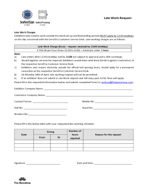 Fillable Online Late Work Request Fax Email Print - pdfFiller