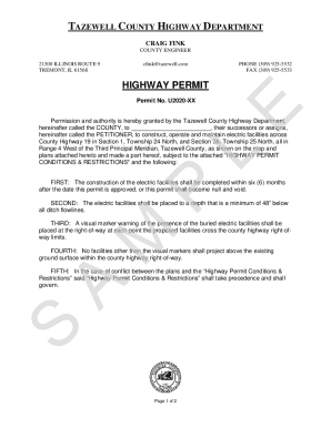 Fillable Online SAMPLE - Overhead Electric Permit Fax Email Print ...