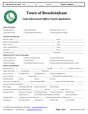 Fillable Online Application for Code Enforcement Officer Permit Fax Email Print - pdfFiller