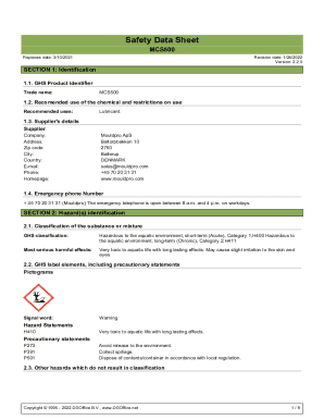 Fillable Online SAFETY DATA SHEET - SDS No. 399A Fax Email Print - pdfFiller