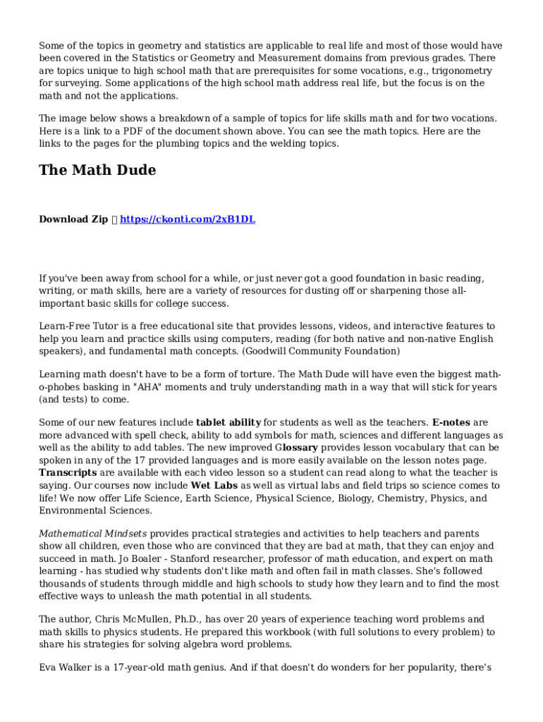 Fillable Online The Math Dude Fax Email Print - pdfFiller