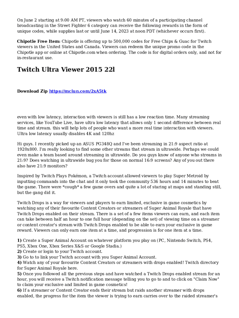 Fillable Online Street Fighter 6 x Chipotle Twitch Drop: How to Claim ...