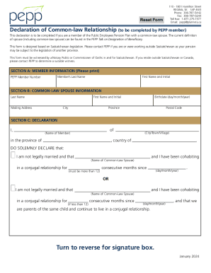 Fillable Online Declaration of Common-law Relationship - Member Form ...