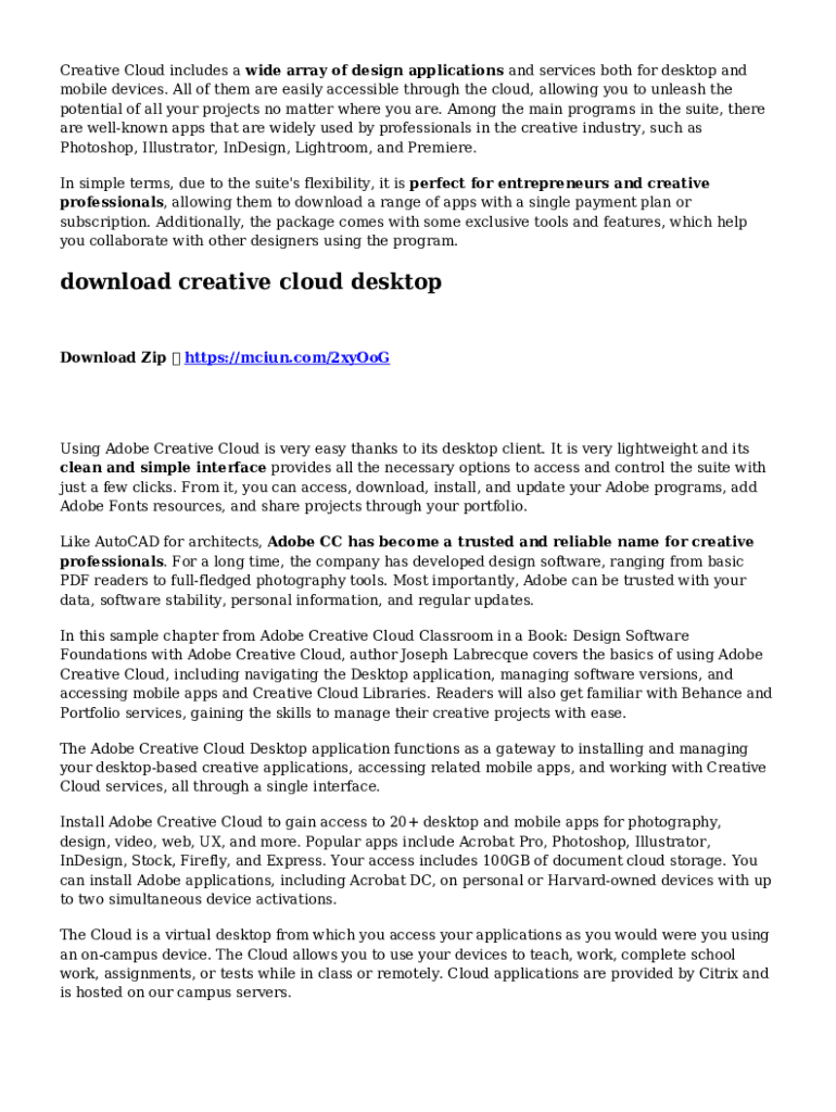 Fillable Online Adobe Creative Cloud: What Is It and Is It Right For You? Fax Email Print ...