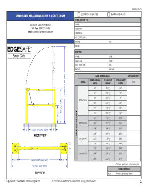 Fillable Online SMART GATE MEASURING GUIDE & ORDER FORM Fax Email Print ...