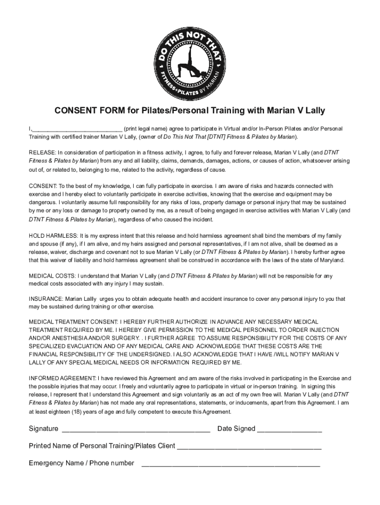 Fillable Online Adult Fitness Liability Waiver Fax Email Print - pdfFiller