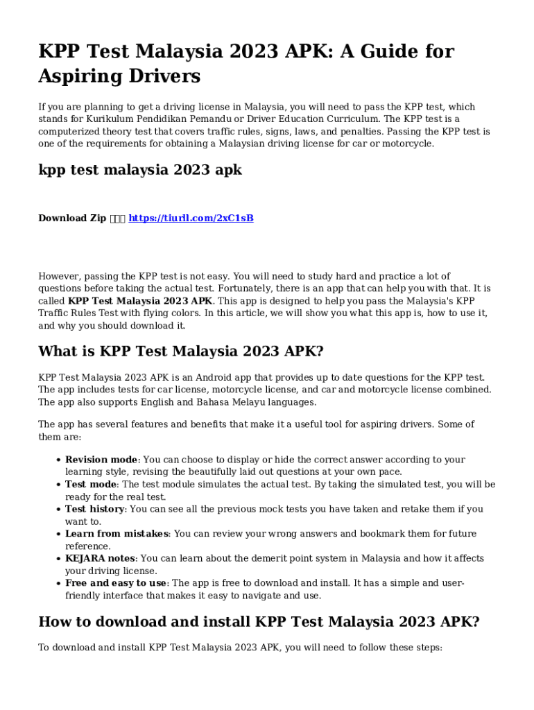 Fillable Online DRIVING LICENCE EXAM TEST MALAYSIA (KPP ... Fax Email ...