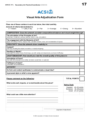 Fillable Online Visual Arts Adjudication Form Fax Email Print - pdfFiller