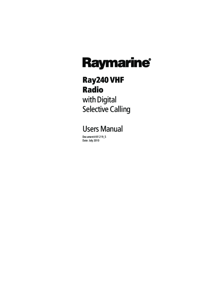 Fillable Online Setting Up A VHF Radio With Digital Selective Calling Fax Email Print - pdfFiller