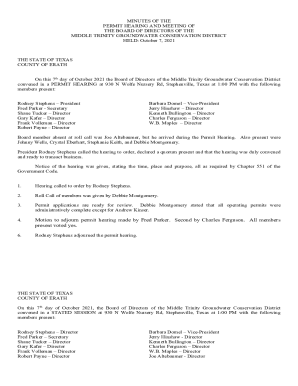 Fillable Online Motion to adjourn permit hearing made by Fred Parker. ... Fax Email Print ...