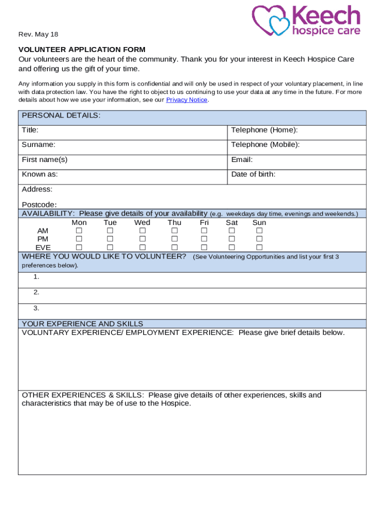 Volunteer - TEST only Doc Template | pdfFiller