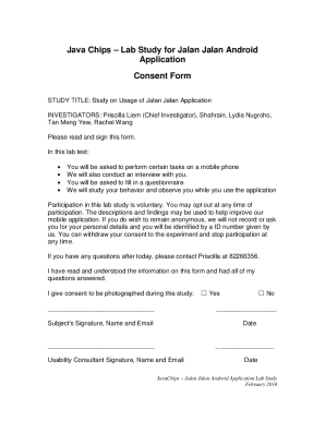 Fillable Online Lab Study for Jalan Jalan Android Application Consent ...
