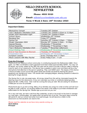 Fillable Online NILLO INFANTS SCHOOL NEWSLETTER - NSW Government Fax ...