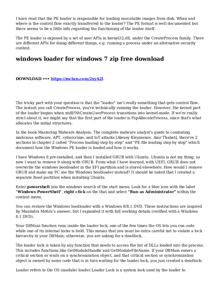 Fillable Online polycone/pe-loader: A Windows PE format file loader Fax ...